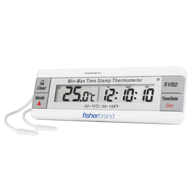 Traceable™ Dual Thermometer with Min/Max and Time/Date Waterproof Probe ...