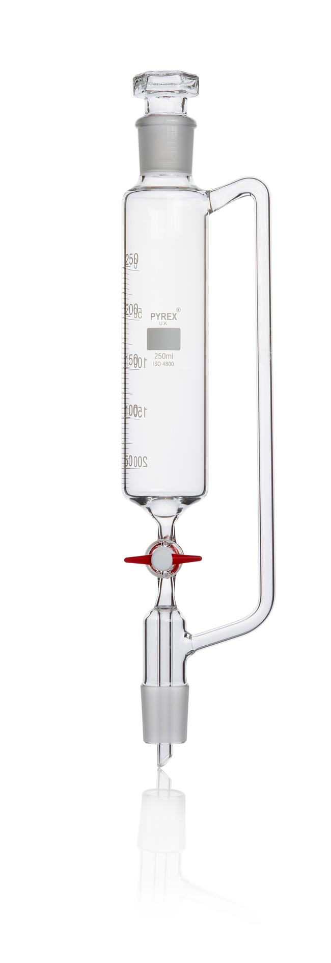 Pyrex™ Equalizing Glass Graduated Funnel with PTFE Key 250 mL | Buy ...